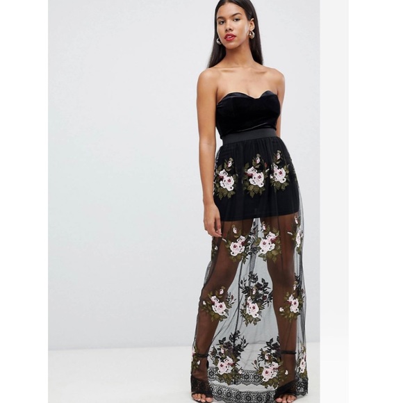 Rare London | Dresses | Rare London Lace Rose Maxi Dress | Poshmark
